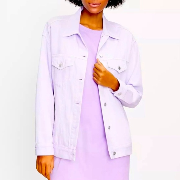LOFT | Jackets & Coats | Lilac Denim Trucker Jacket | Poshmark